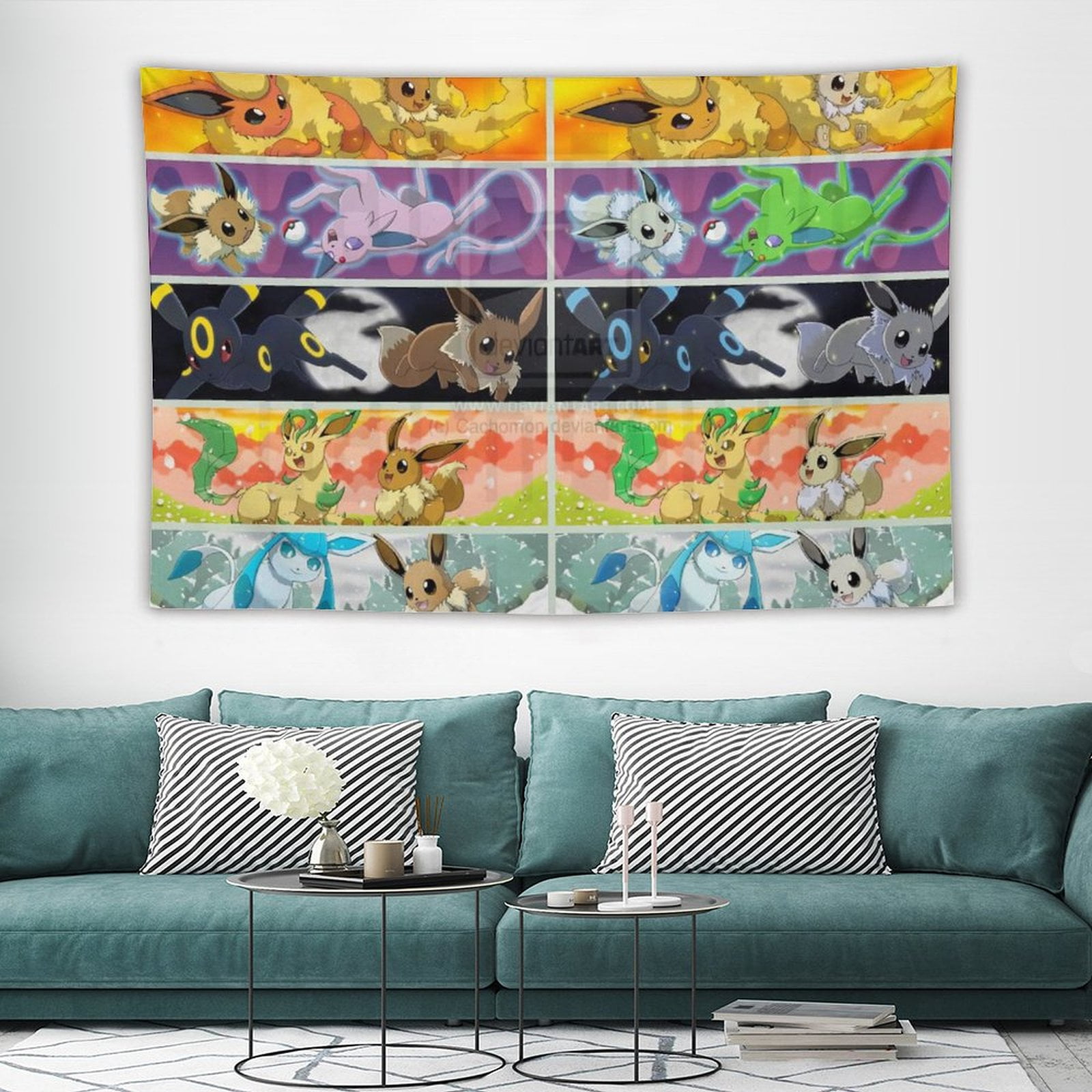 Pokemon Eevee,vaporeon,leafeon,umbreon,espeon,glaceon,flareon,jolteon Tapestry,Pokemon Eevee ...