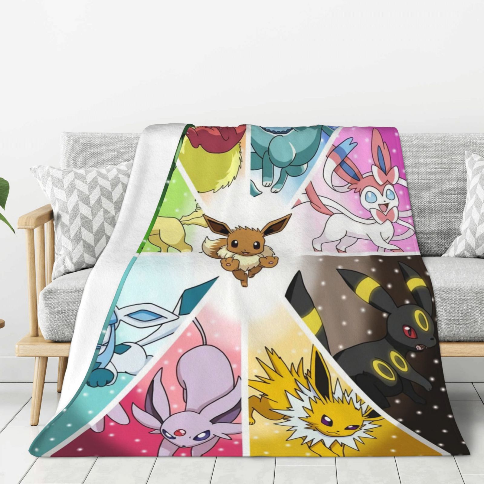 Pokemon- Eeveelution Blanket,Throw Blanket for Kids and Adults,Soft ...