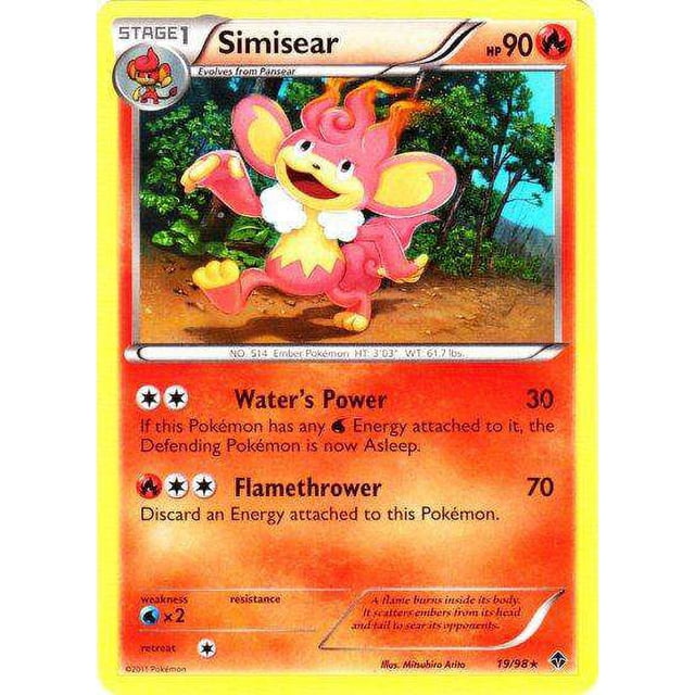 Pokemon Emerging Powers Simisear #19 - Walmart Business Supplies