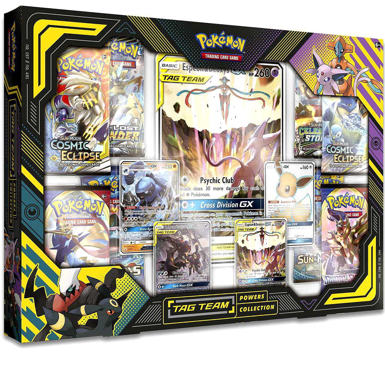 Pokemon Espeon & Deoxys-GX Tag Team Powers Collection (8 Booster Packs ...