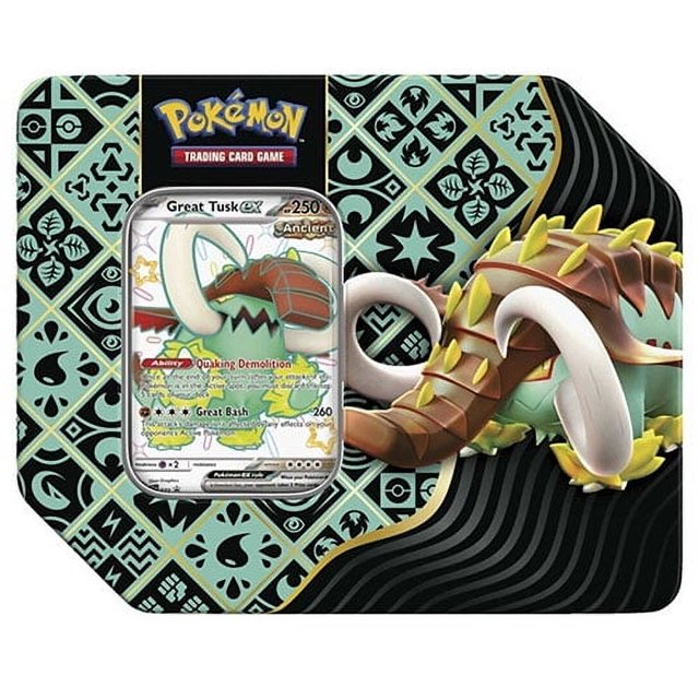 Pokemon Fall 2024 Paldean Fates Collectors Tin - SHINY GREAT TUSK EX [1 ...