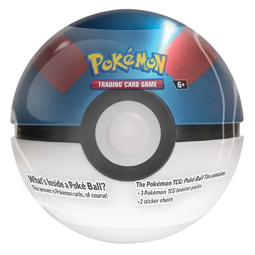 Pokemon Fall 2025 Collectors Poke Ball Tin - GREAT BALL (3 packs & 2 ...