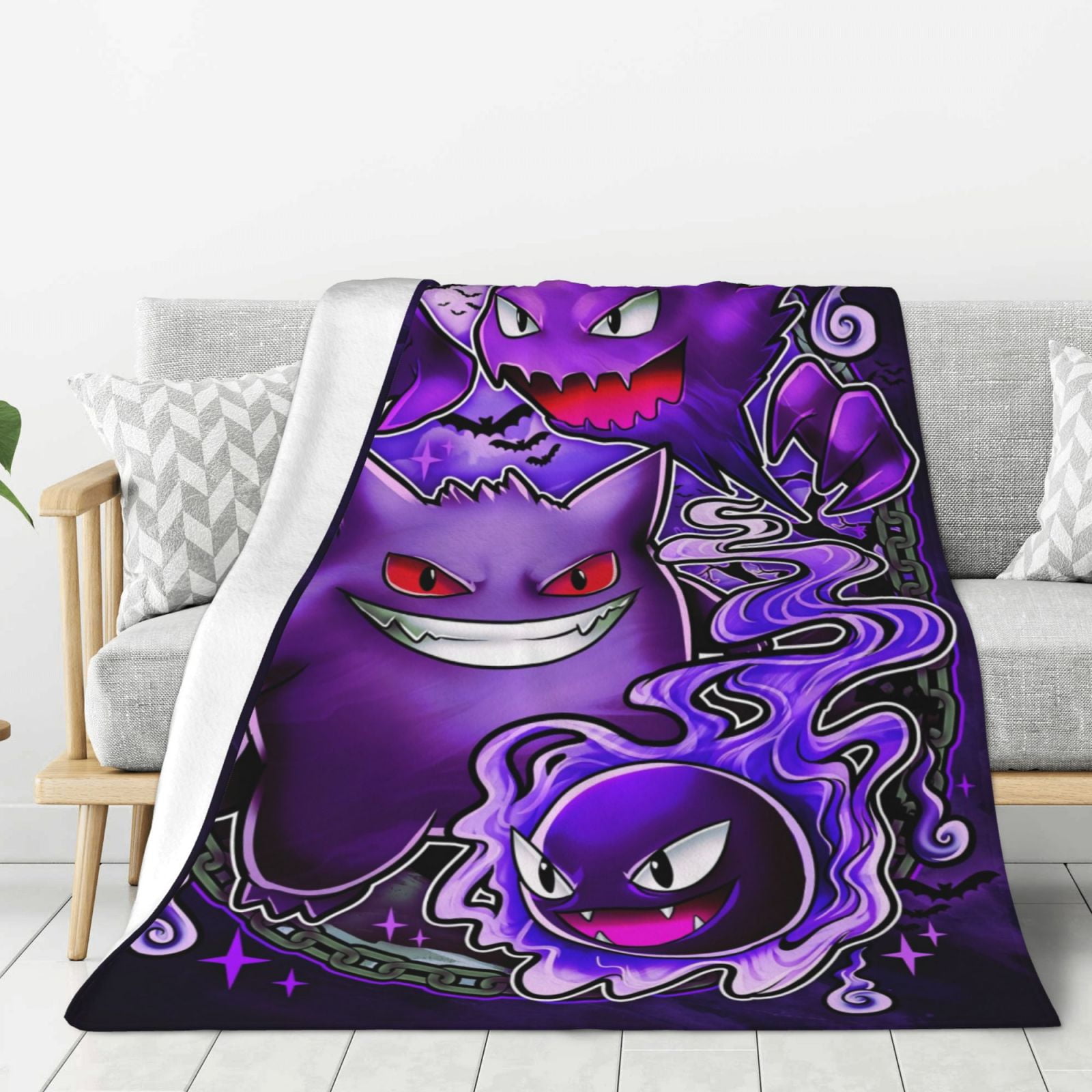 Pokemon Family Series - Gengar Blanket Queen Size for Bed - Throw ...