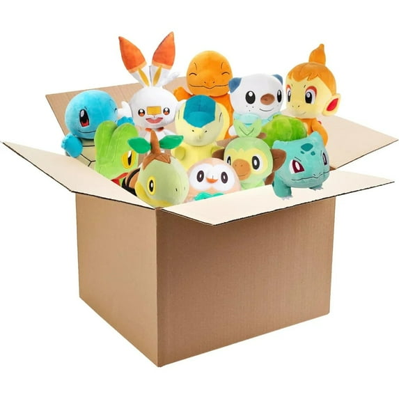 Pokemon Fire, Grass or Water Type 8" Plush Mystery Blind Box 3-Pack ...