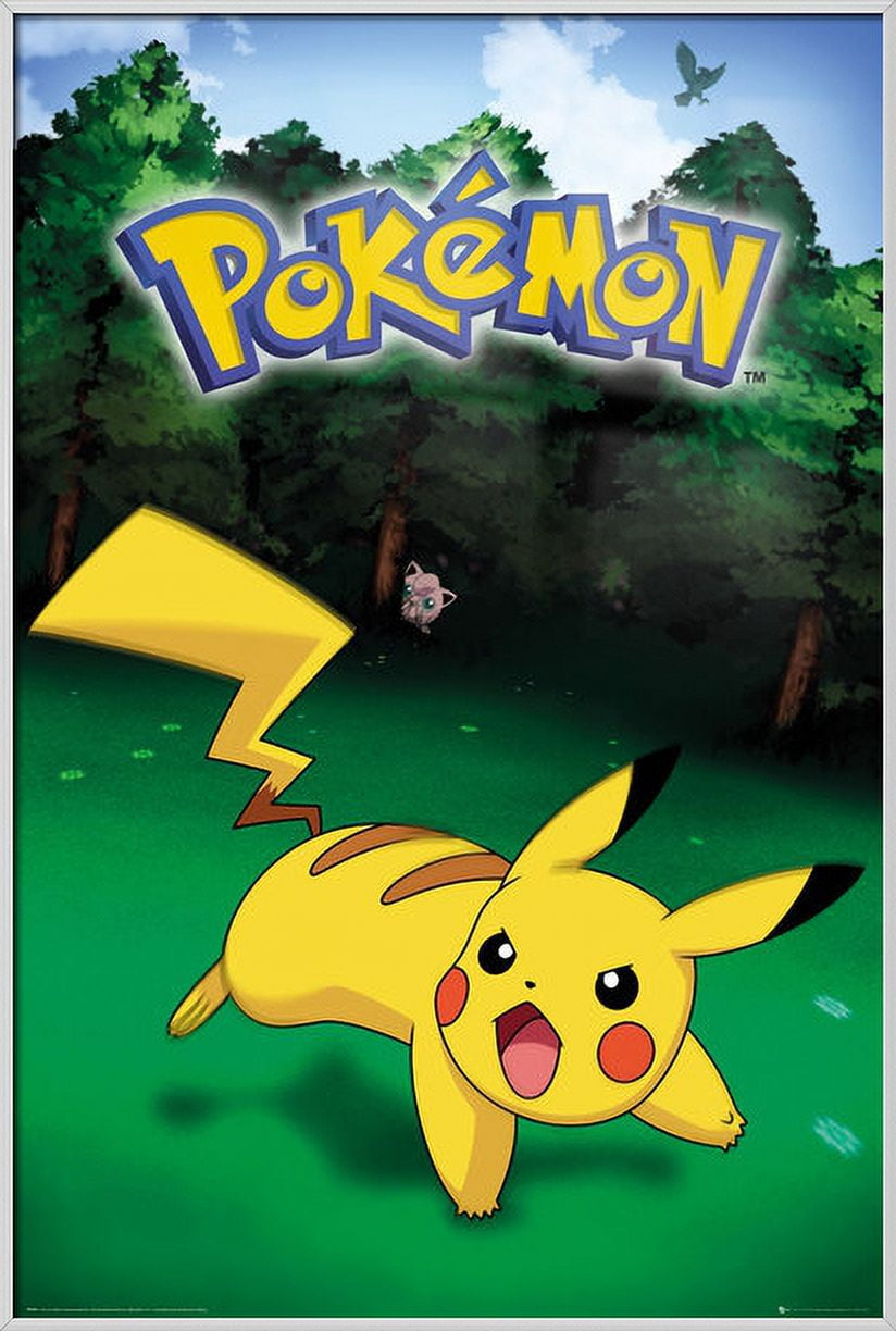 Pokemon - Framed Gaming / TV Show Poster (Pikachu Catch) (Shiny White ...