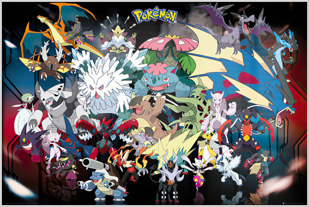 Pokemon - Framed TV Show / Gaming Poster (The Mega Evolutions / Collage ...