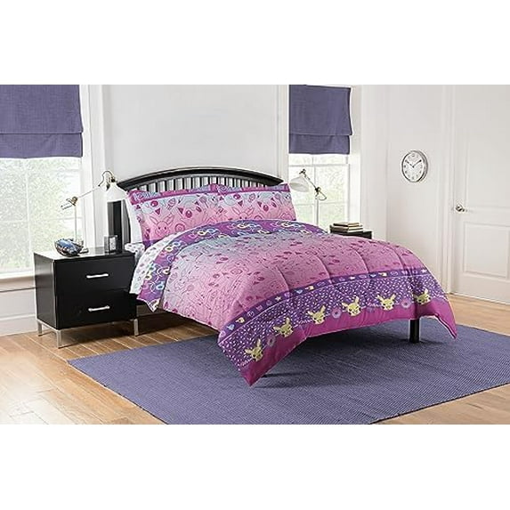 Pokemon Full Sized Bed in a Bag Set, Pikachu Eevee, Anime Bedding for ...