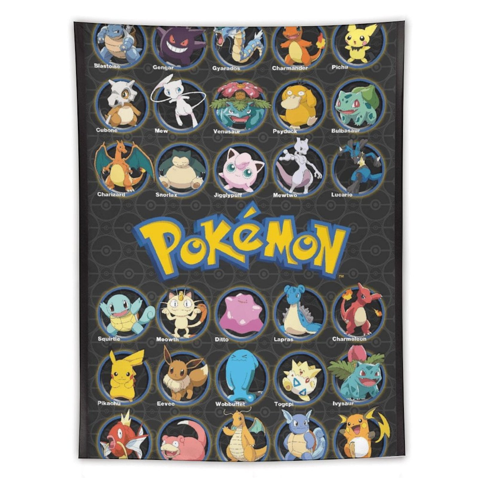 Pokemon Fun Tapestries Indoor Outdoor Wall Art Tapestries Bedroom Teen ...