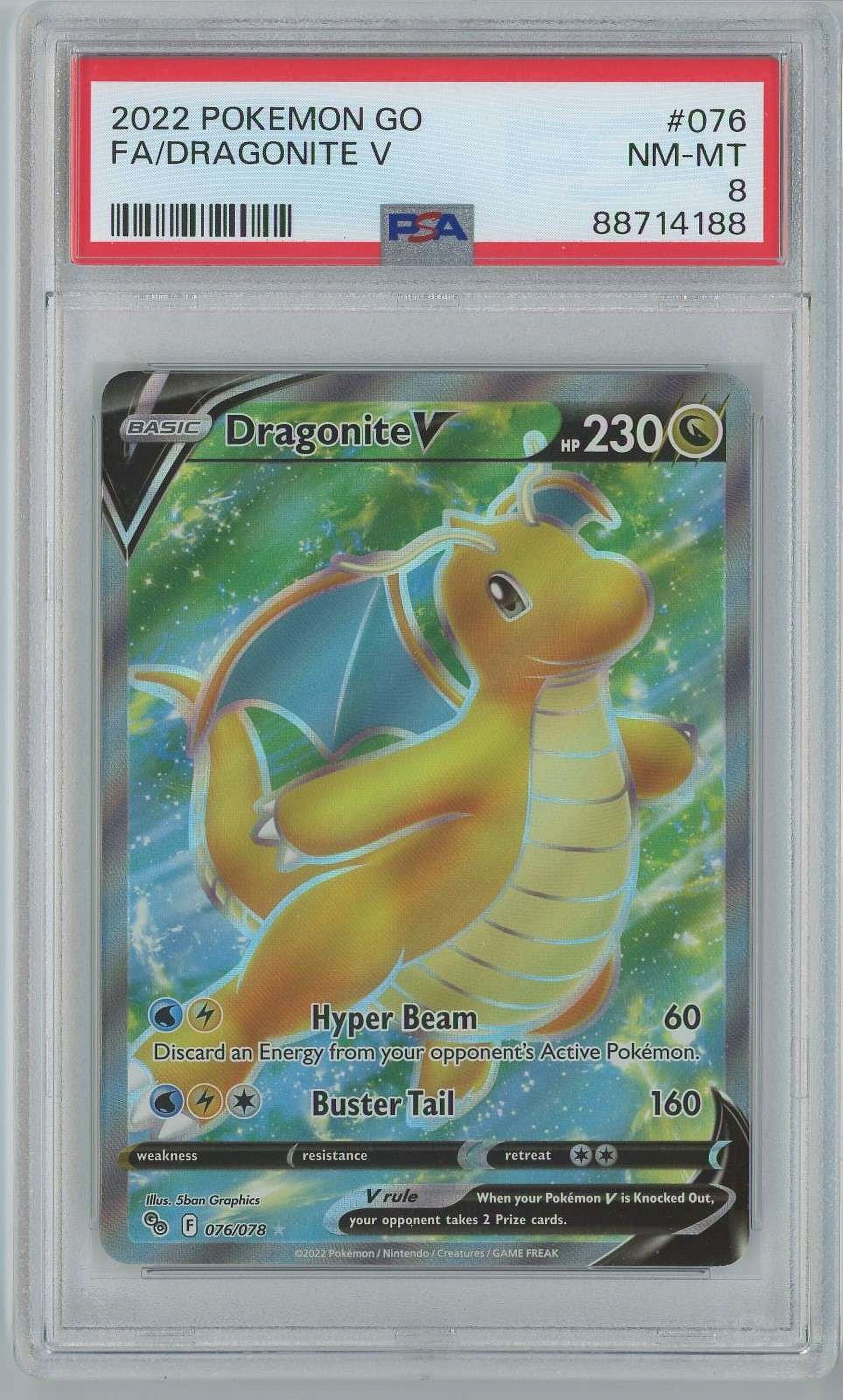 Pokemon GO Dragonite V #76 (PSA 8 - Near Mint / Mint) - Walmart.com