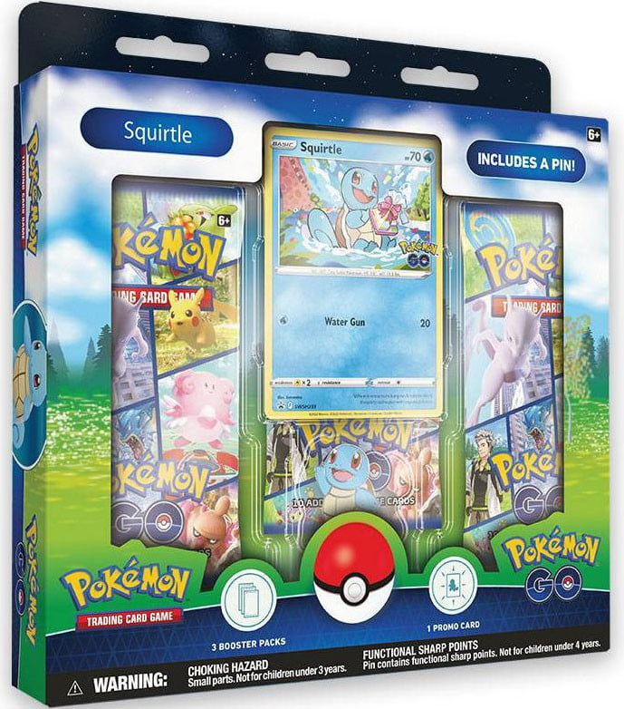 Walmart Exclusive Pokemon GO Squirtle Pin Collection Box with 3 Booster ...