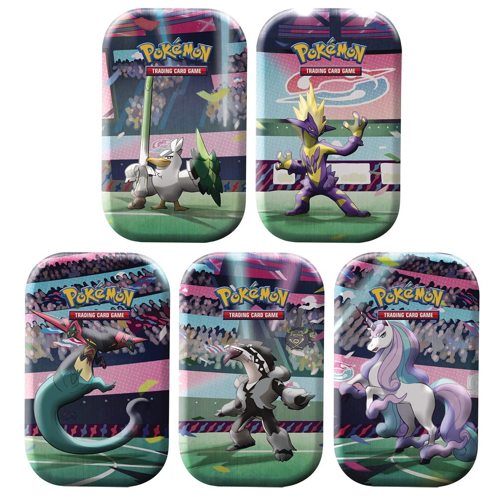 Pokemon Galar Power Mini Tins Set of 5, Toxtricity, Dragapult, Sirfetch ...