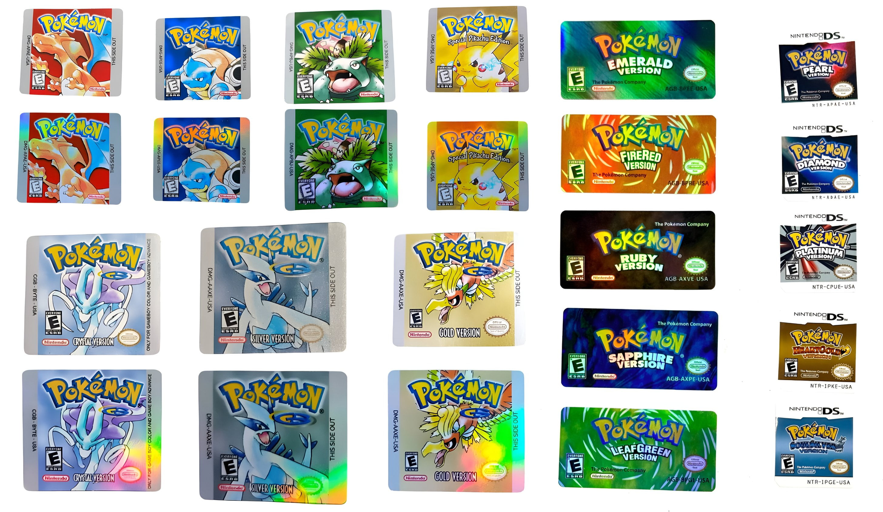 Pokemon Game Boy Replacement Label Sticker Precut GBC GBA Glossy / Holo ...