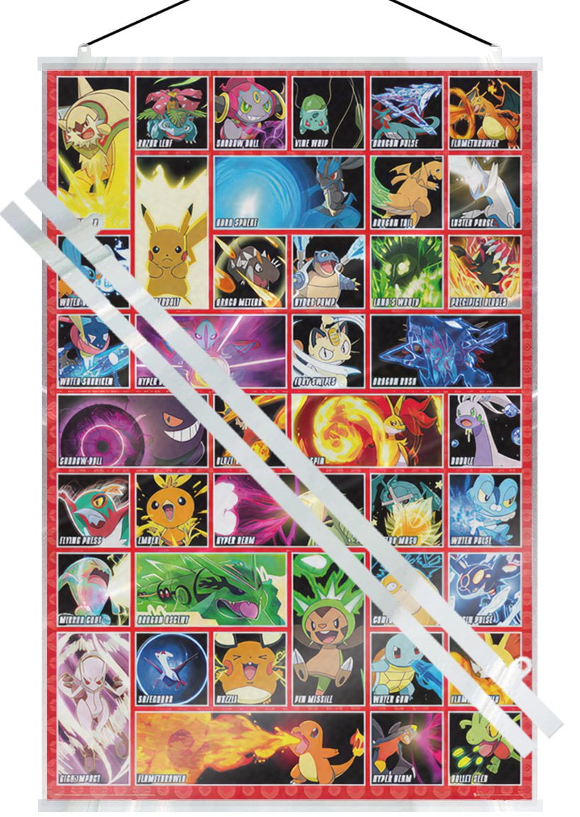 Pokemon - Gaming TV Show Poster (Character Grid - The Moves) (Size: 24 ...