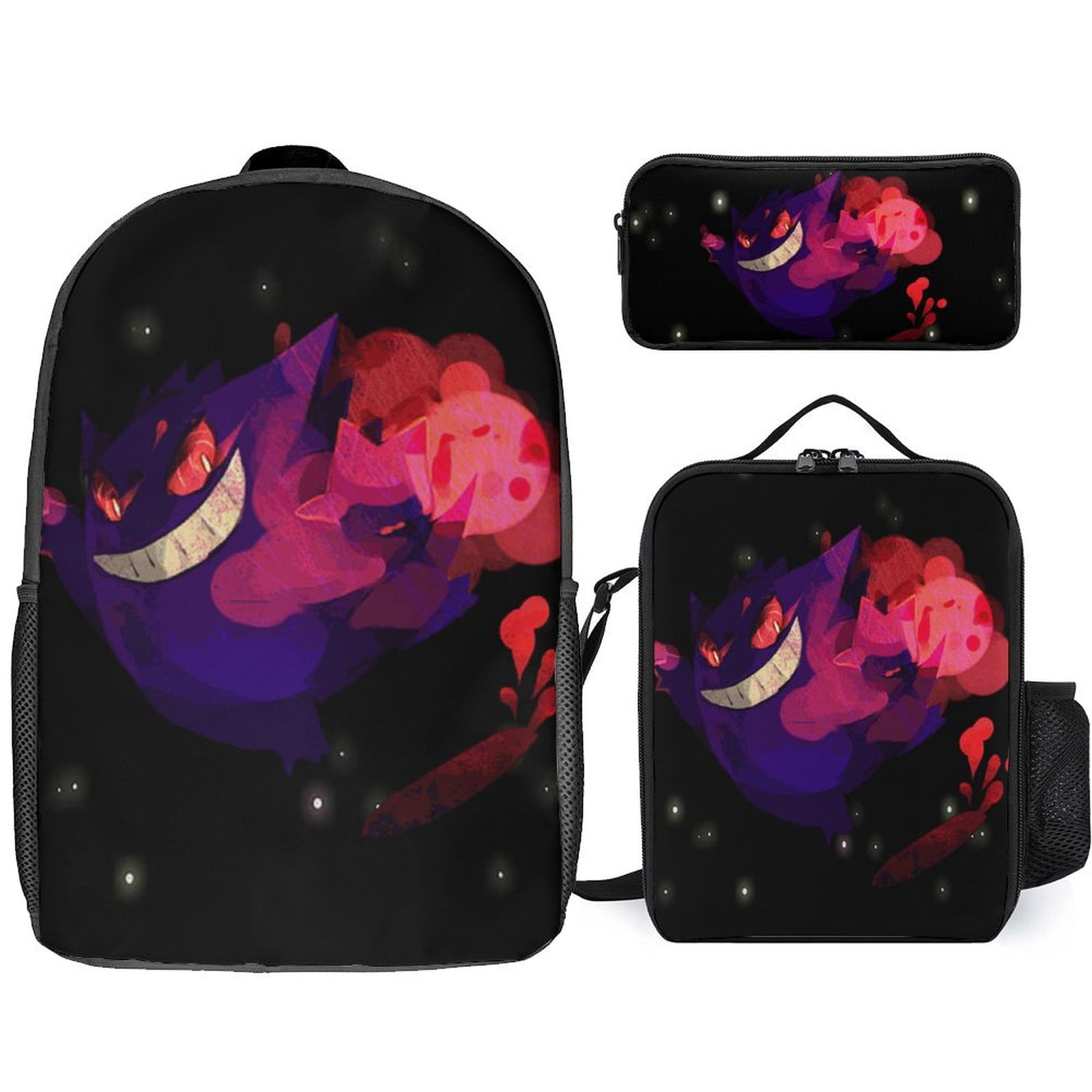 Pokemon_Gengar 3D Printed One size 3PCS Laptop Backpacks Personalized ...
