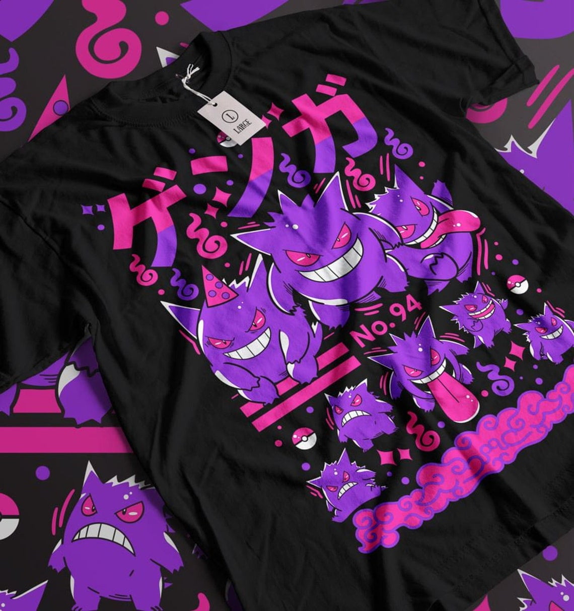 Pokemon Gengar Funny Tshirt / Fire Style / Streetwear / Japan Style ...