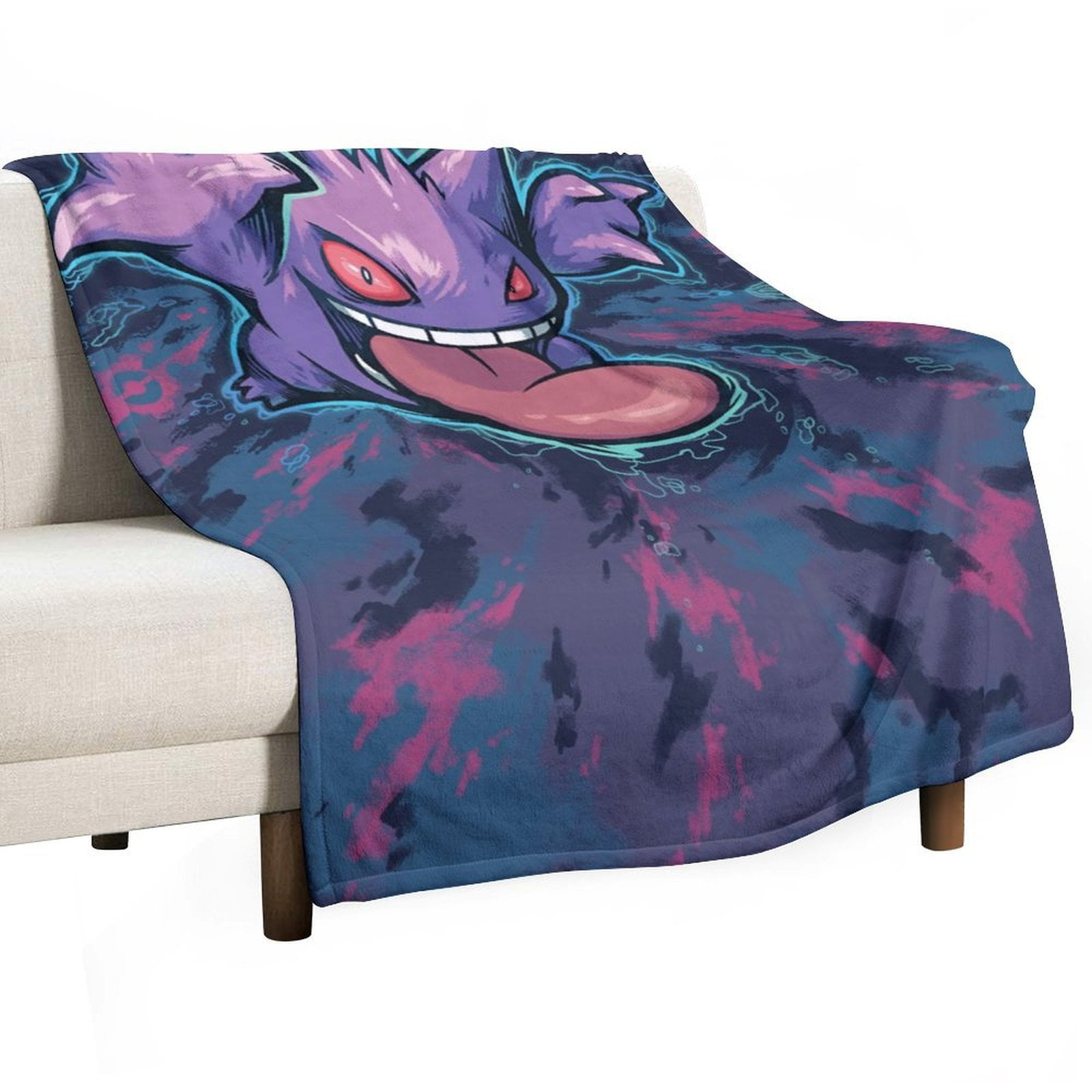 Pokemon_Gengar Plush Throw Blanket - Measures 30"x40" - Kids Super Soft ...