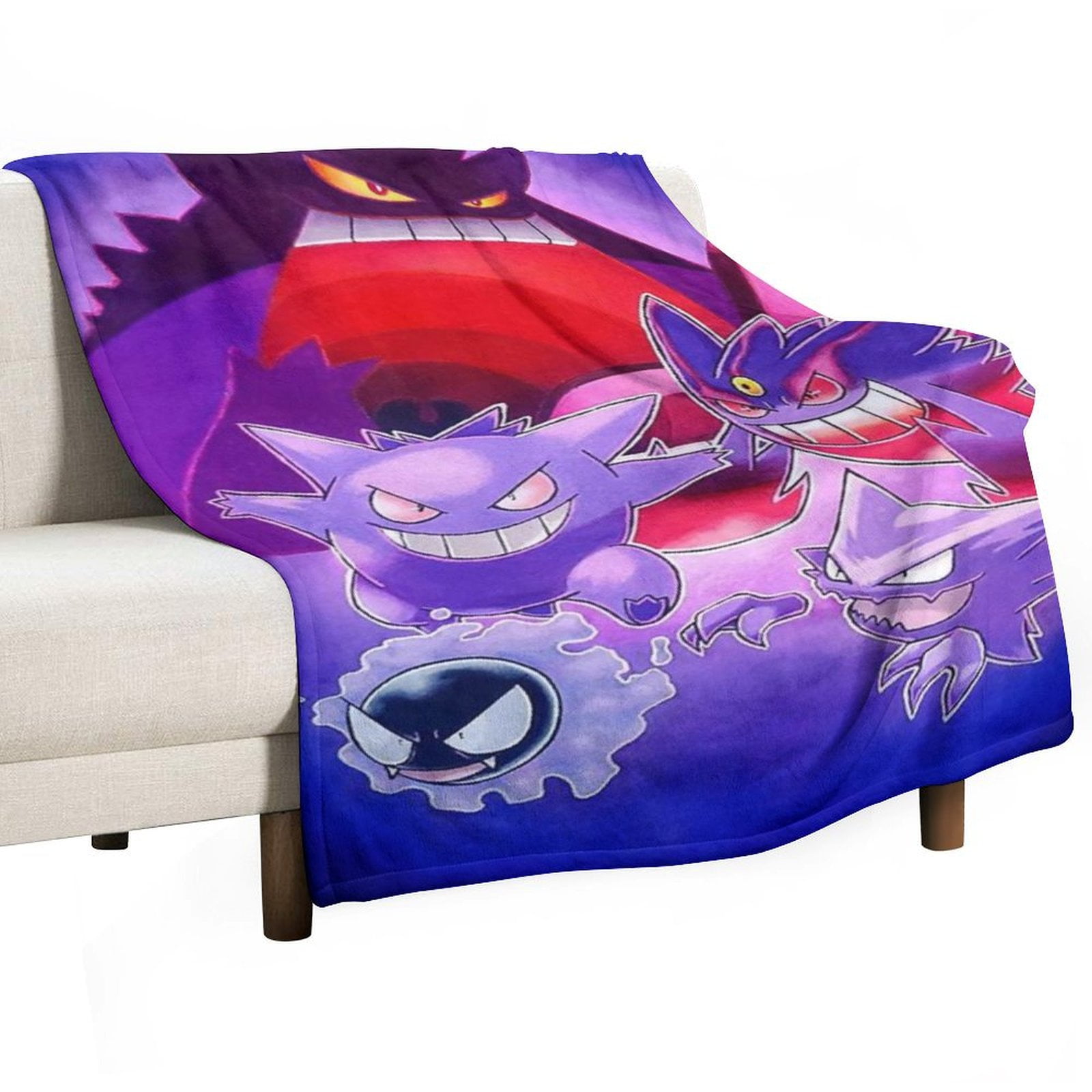 Pokemon_Gengar Plush Throw Blanket - Measures 30"x50" - Kids Super Soft ...