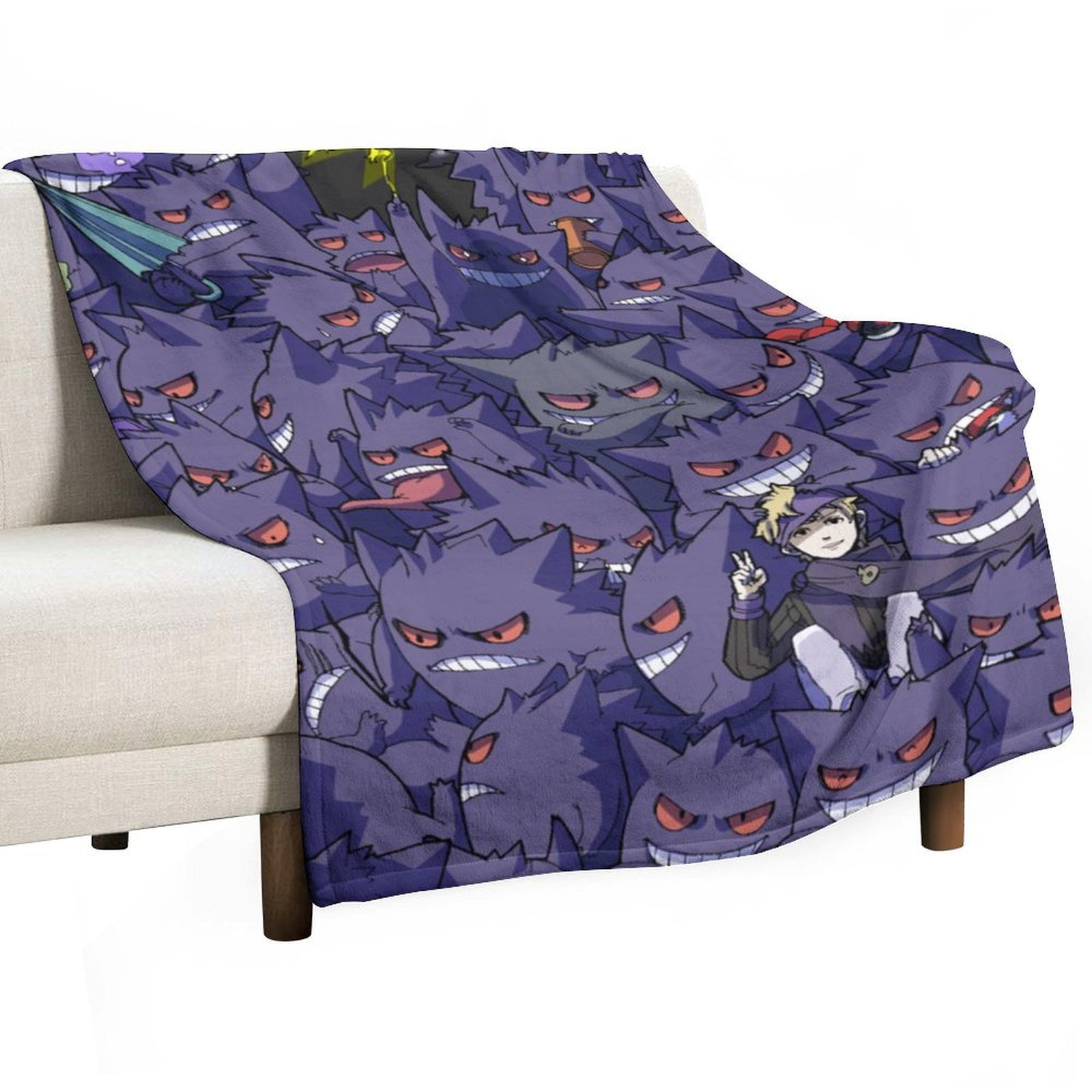 Pokemon_Gengar Plush Throw Blanket - Measures 40"x50" - Kids Super Soft ...