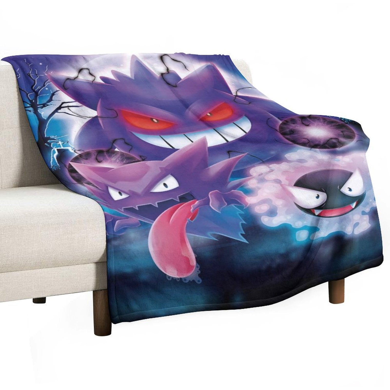 Pokemon_Gengar Plush Throw Blanket - Measures 40"x60" - Kids Super Soft ...