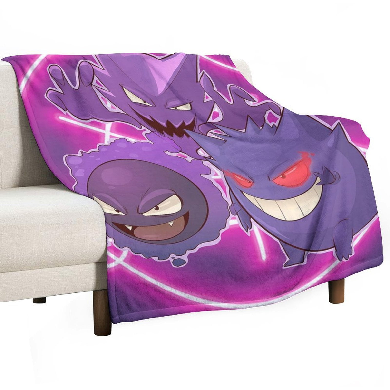 Pokemon_Gengar Plush Throw Blanket - Measures 50"x60" - Kids Super Soft ...
