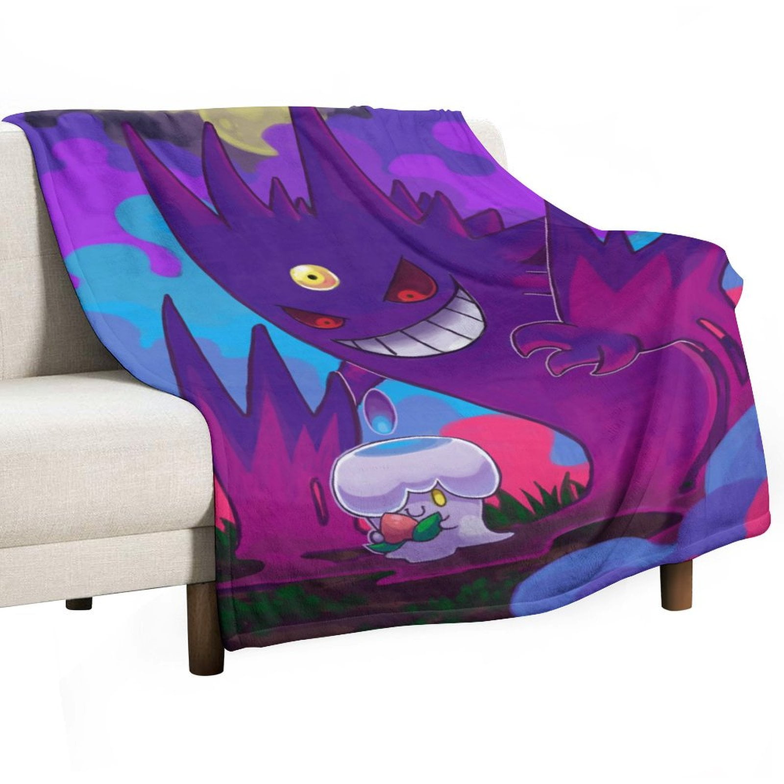 Pokemon_Gengar Plush Throw Blanket - Measures 50"x70" - Kids Super Soft ...