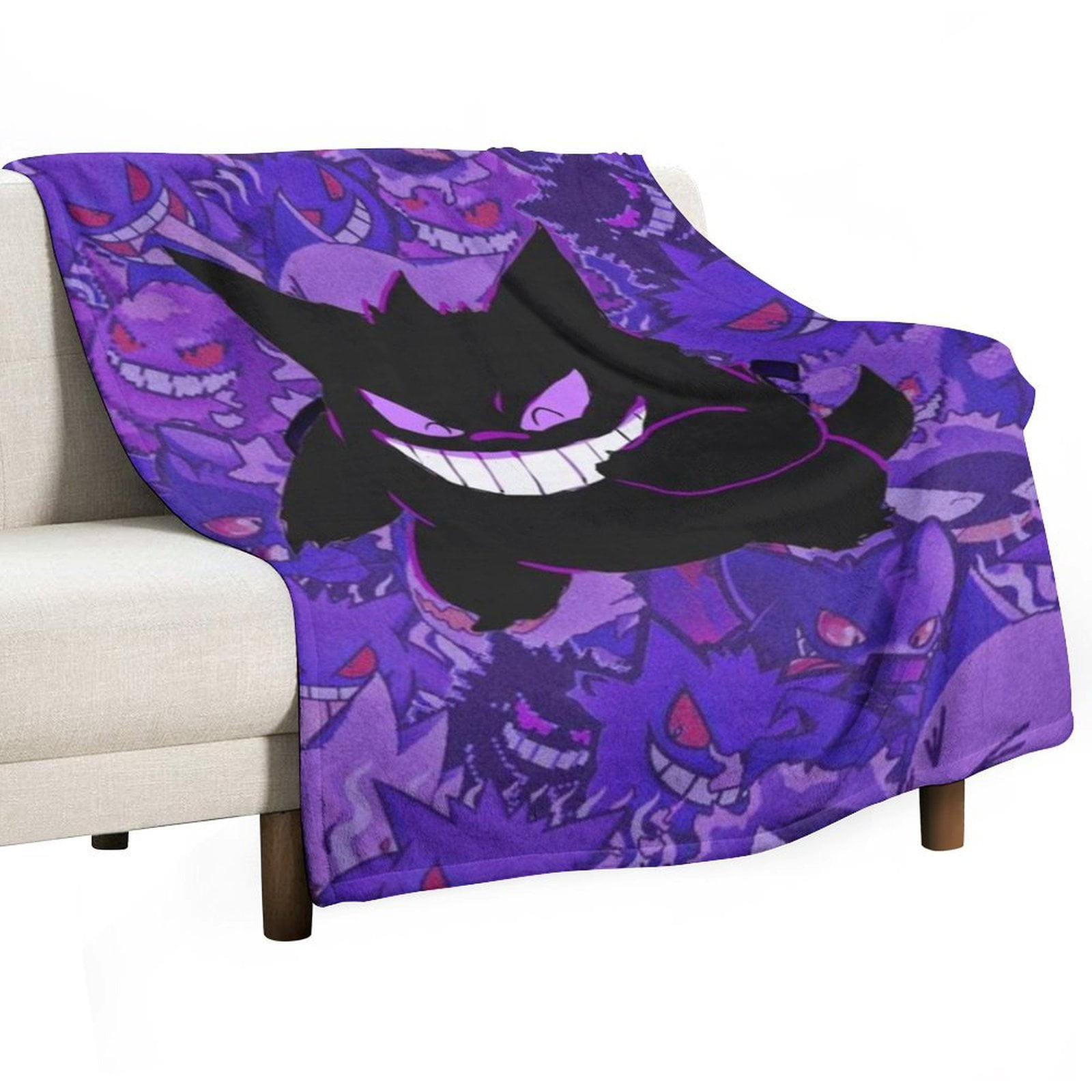 Pokemon_Gengar Plush Throw Blanket - Measures 60"x80" - Kids Super Soft ...
