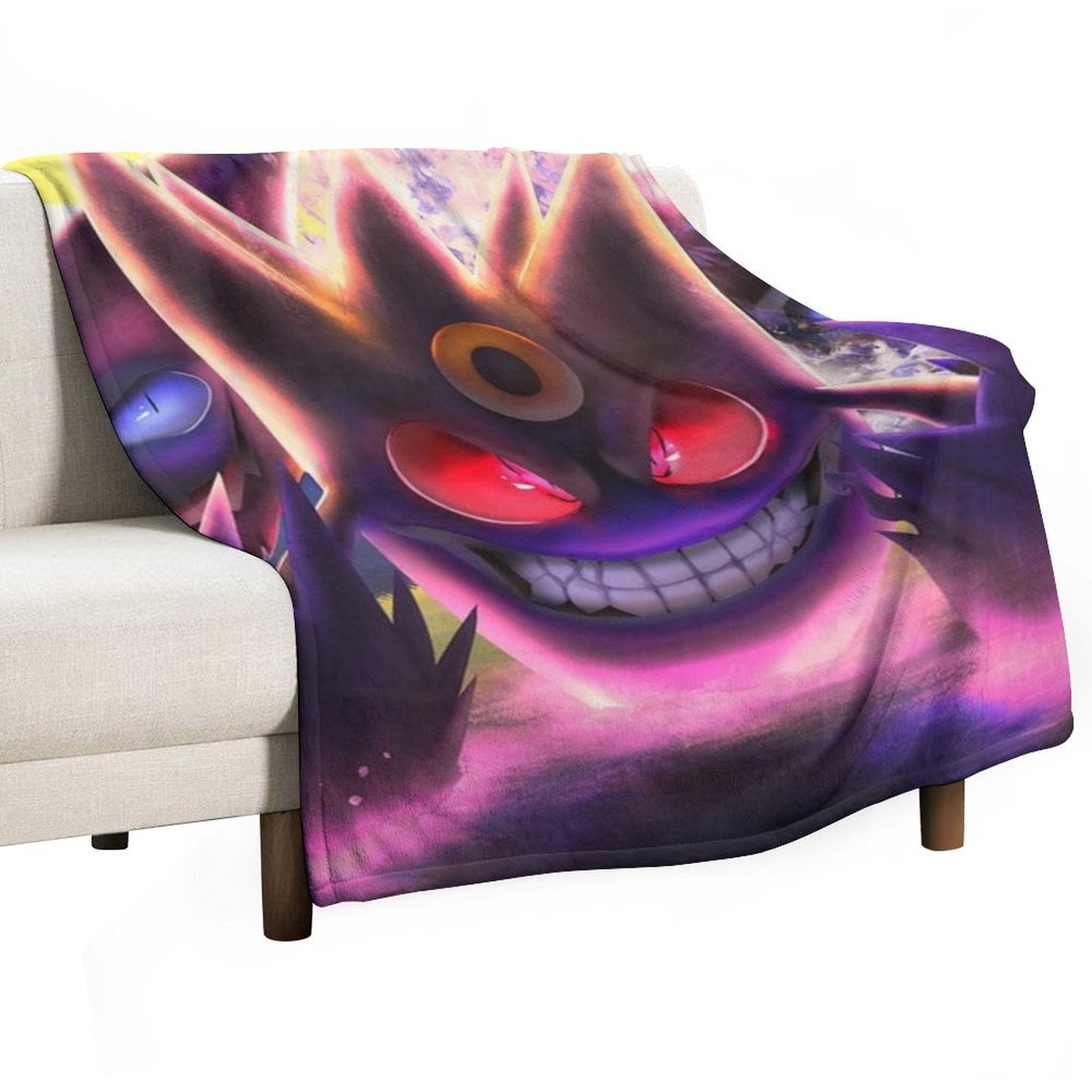 Pokemon_Gengar Plush Throw Blanket - Measures 60"x80" - Kids Super Soft ...