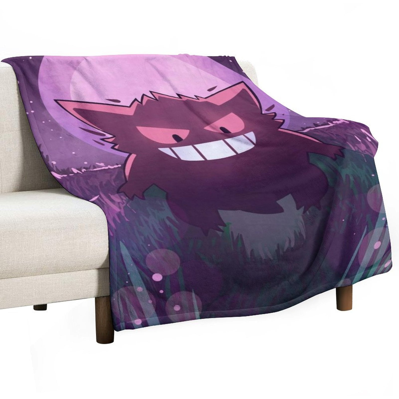 Pokemon_Gengar Plush Throw Blanket - Measures 66"x90" - Kids Super Soft ...