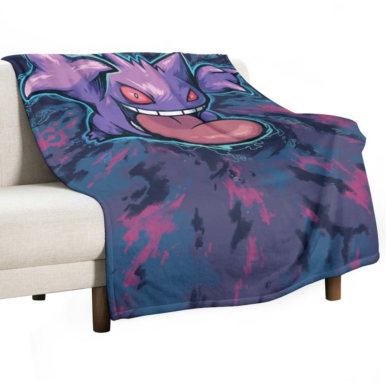 Pokemon_Gengar Plush Throw Blanket - Measures 66"x90" - Kids Super Soft ...