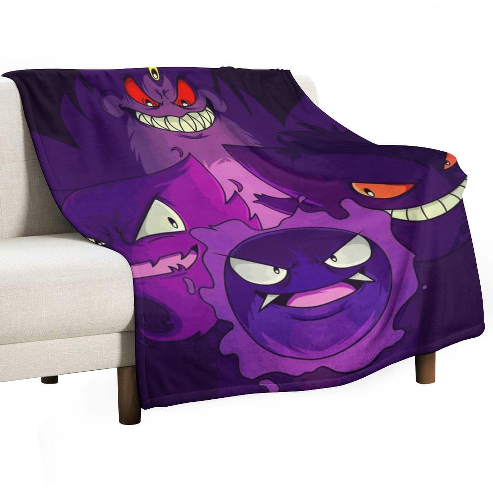 Pokemon_Gengar Plush Throw Blanket - Measures 70"x80" - Kids Super Soft ...