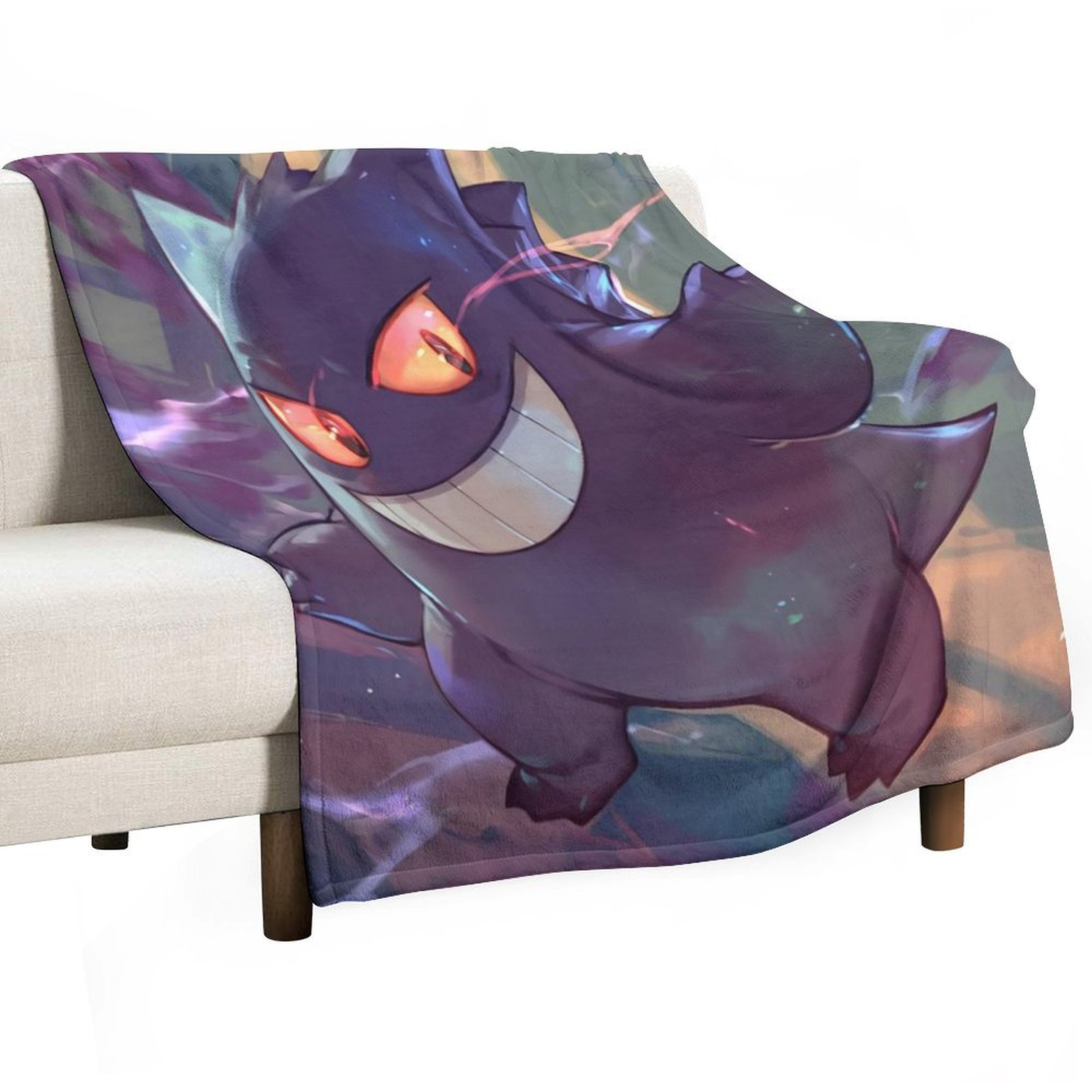 Pokemon_Gengar Plush Throw Blanket - Measures 70"x80" - Kids Super Soft ...