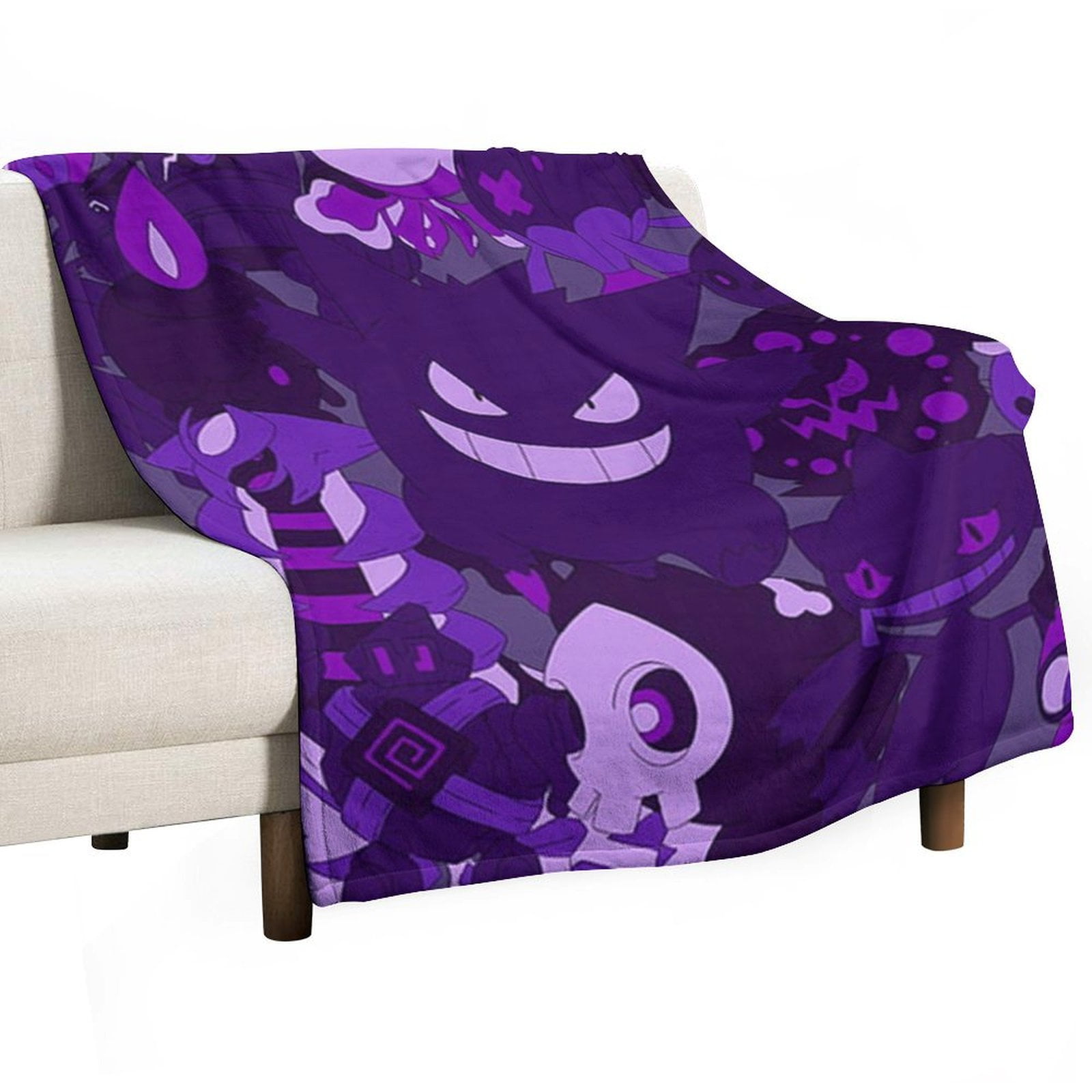 Pokemon_Gengar Plush Throw Blanket - Measures 70"x80" - Kids Super Soft ...