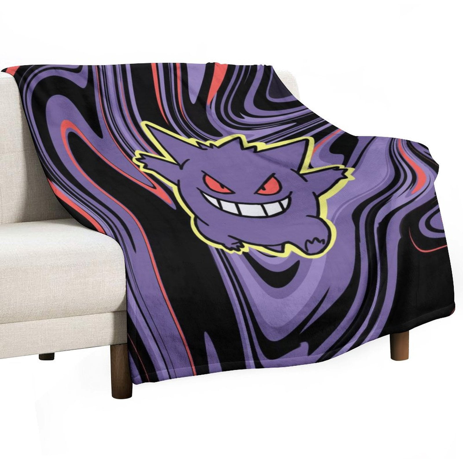 Pokemon_Gengar Plush Throw Blanket - Measures 70"x80" - Kids Super Soft ...
