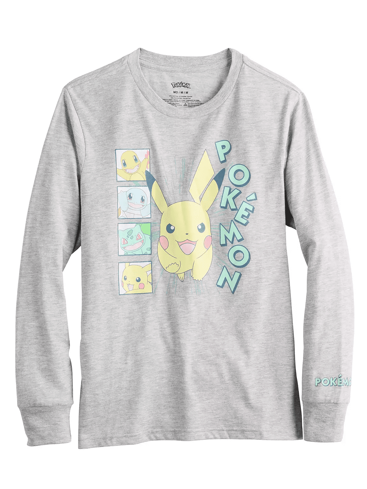Pokemon Girls' Pikachu Long Sleeve T-Shirt, Sizes S-XL - Walmart.com