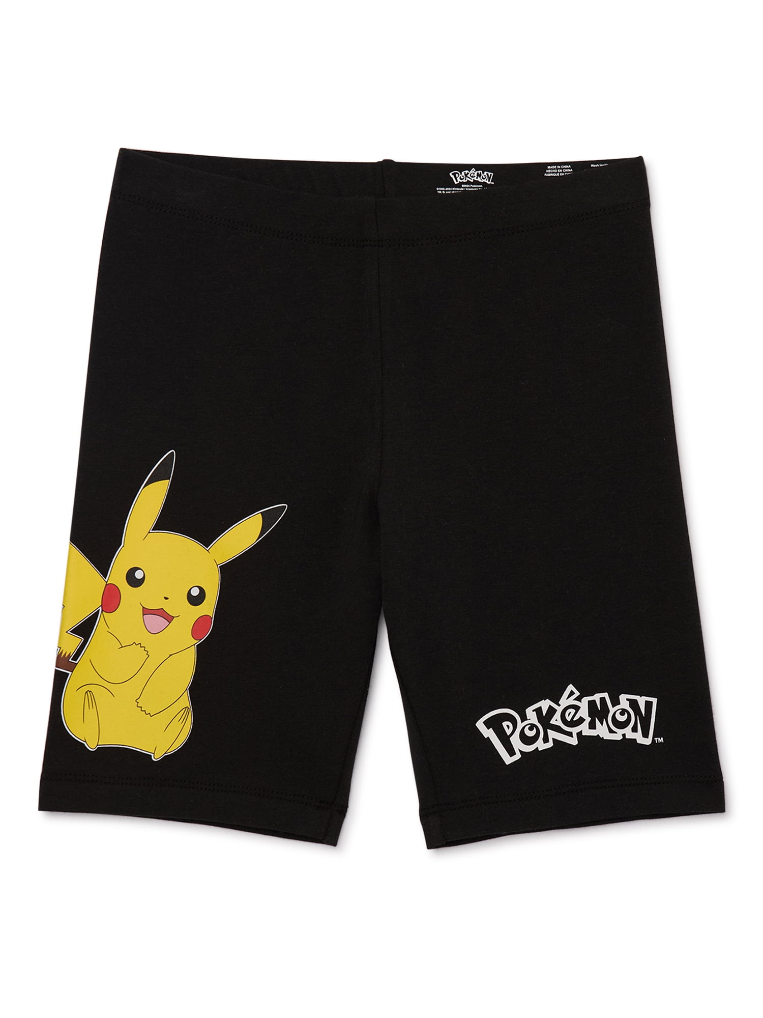 Pokemon Girls Pikachu and Logo Graphic Print Bike Shorts, Sizes 4-16 ...