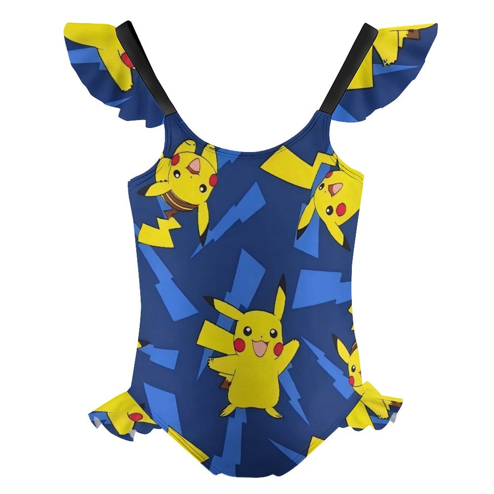 Pokemon Girls cute one-piece swimsuit quick-drying ruffles 10-12Y（150cm ...