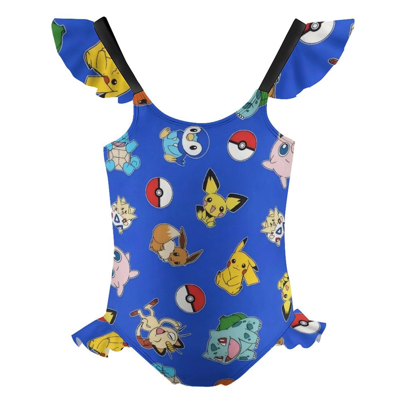 Pokemon Girls cute one-piece swimsuit quick-drying ruffles 10-12Y（150cm ...