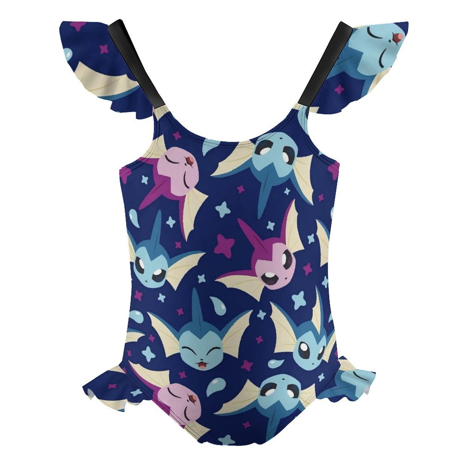 Pokemon Girls cute one-piece swimsuit quick-drying ruffles 9-11Y（140cm ...