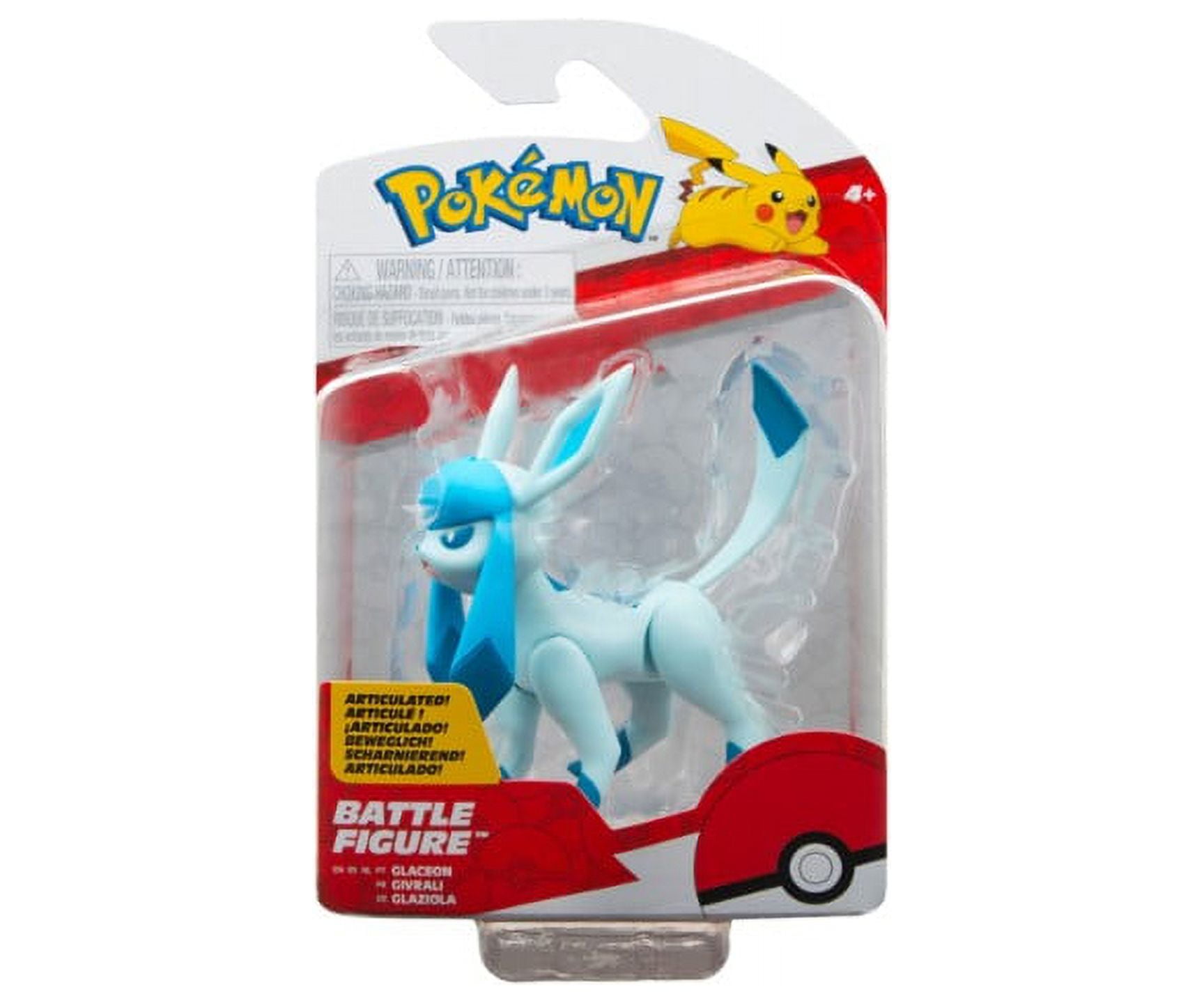 Pokemon Glaceon, 3-Inch Articulated Battle Figure, Poseable Head and ...