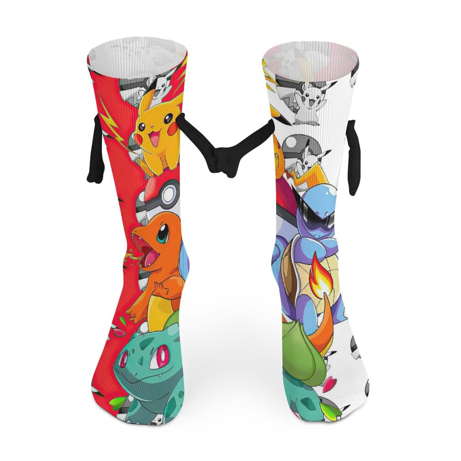 Pokemon Hand Holding Socks Kids Youth Men & Women Over-the-Calf Anime ...