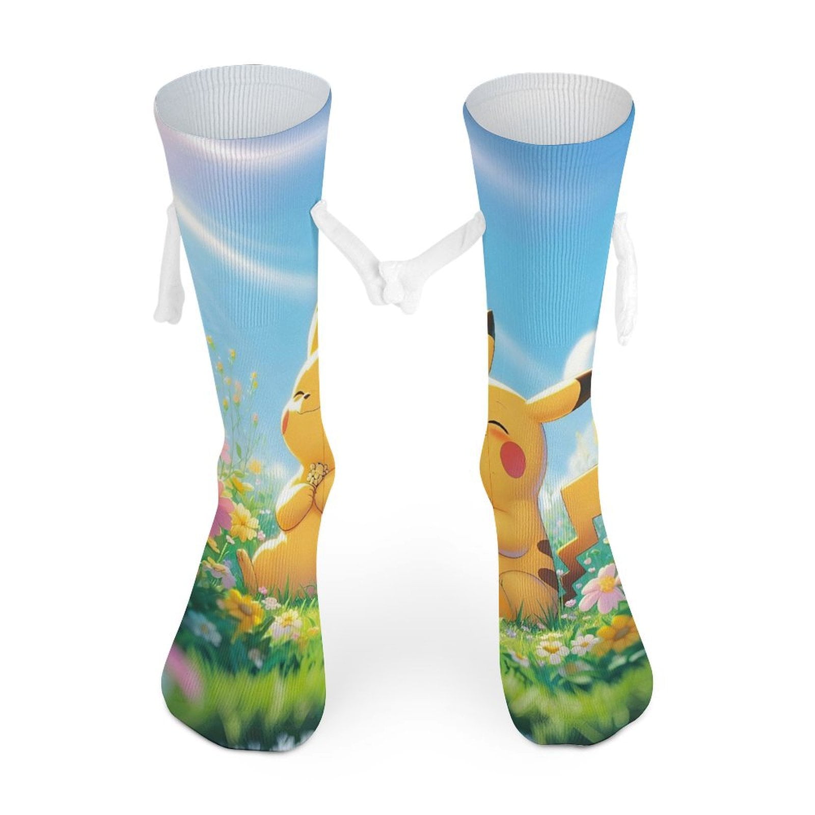Pokemon Hand Holding Socks Kids Youth Men & Women Over-the-Calf Anime ...