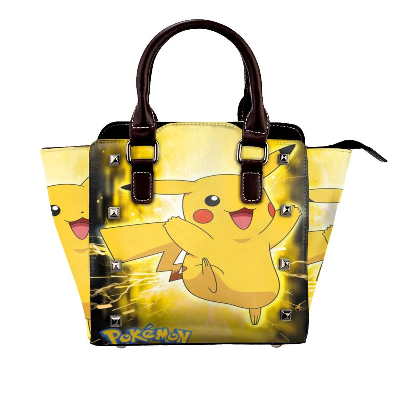 Pokemon Handbag Leather Rivet Shoulder Bag Luxury Fashion Shopping Tote ...