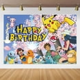 Pokemon Happy Birthday Anime Cartoon Theme Backdrops Banner Birthday ...