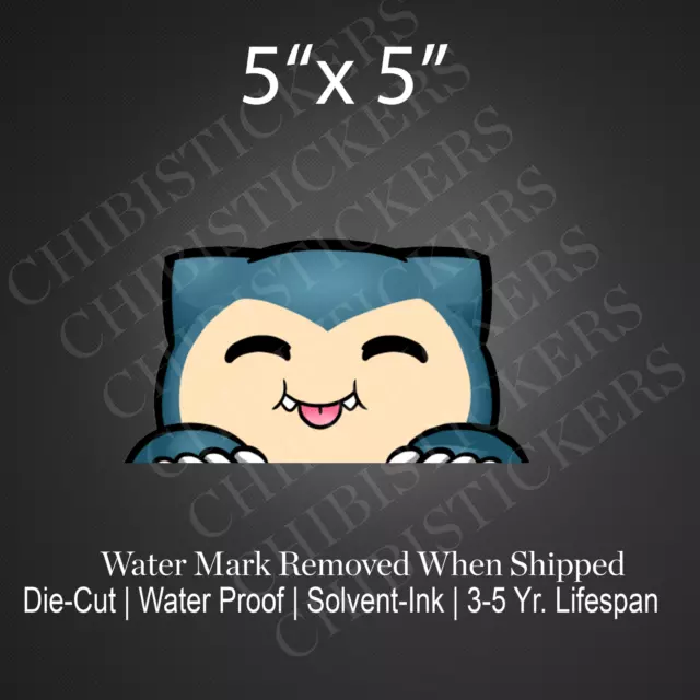 Pokemon Happy Snorlax Cute Sticker Sleepy Adorable Vinyl Sticker Decal ...