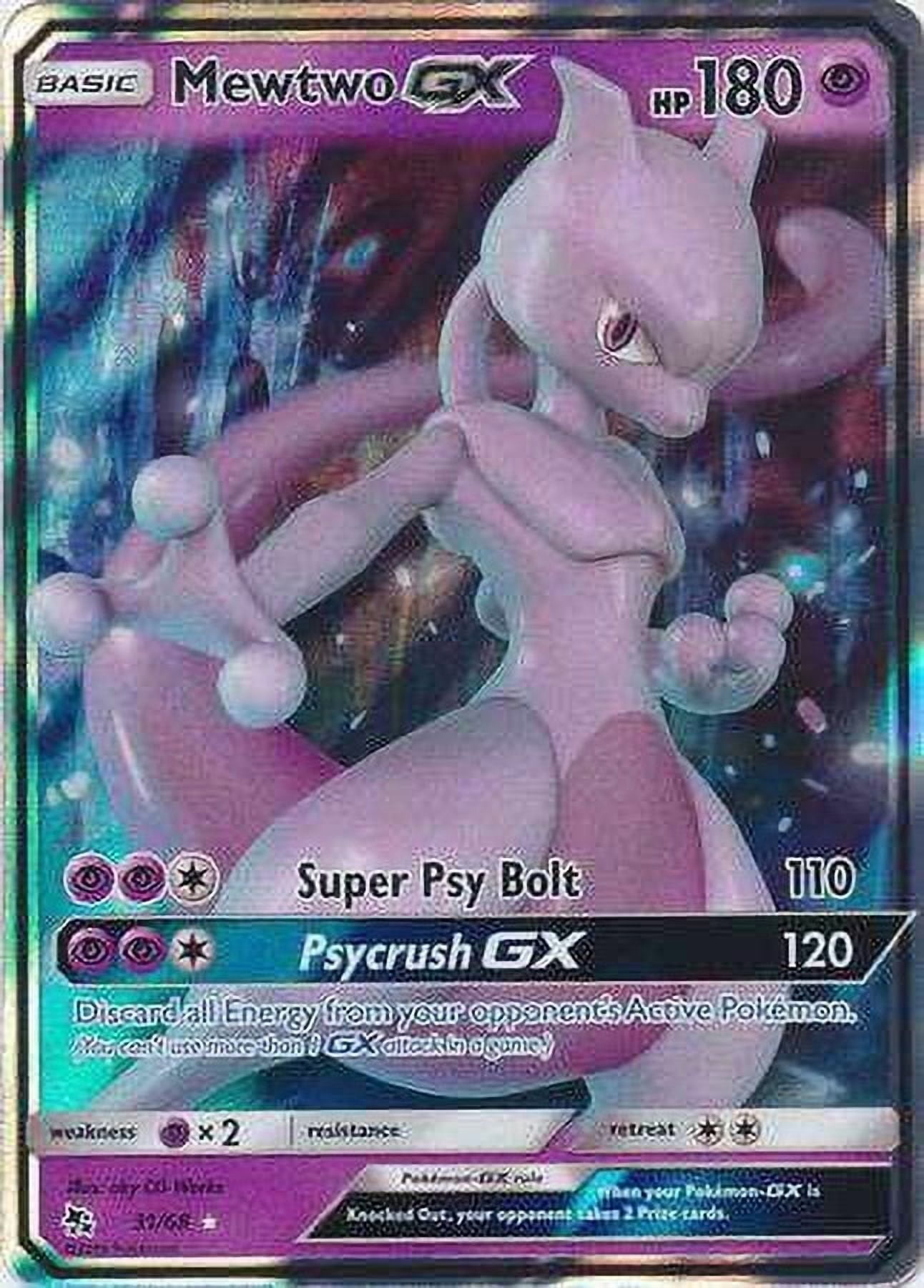 Pokemon Hidden Fates Ultra Rare Mewtwo GX #31, Psychic Energy, Super ...