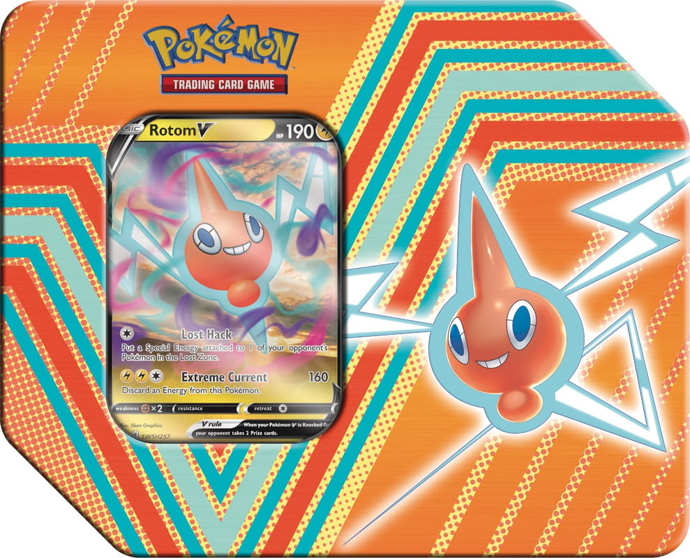 Pokemon Hidden Potential Rotom V Tin Set (5 Booster Packs, Foil Promo ...