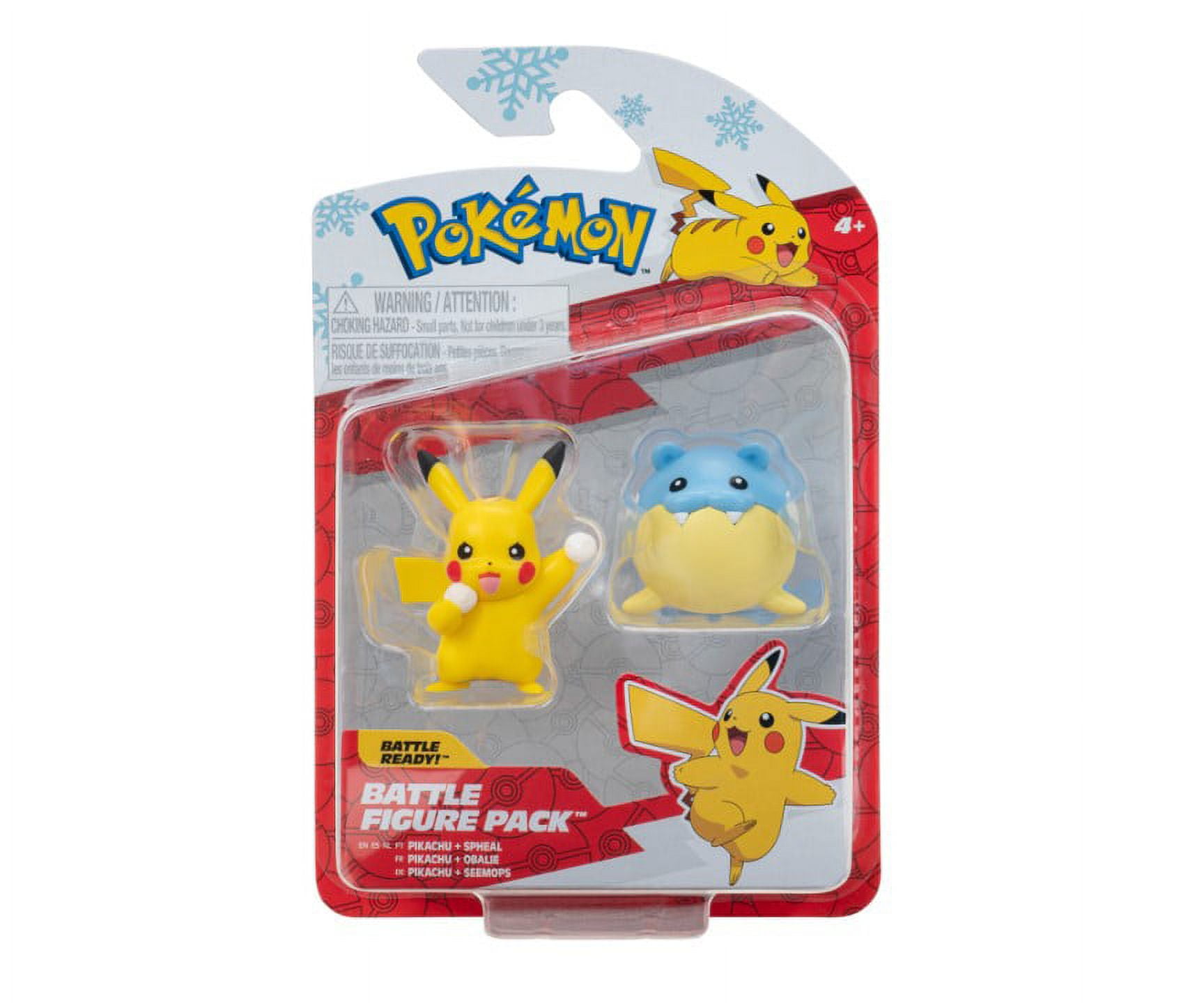 Pokémon Holiday Battle Figure Pack, Pikachu #6 and Spheal, 2-Inch ...