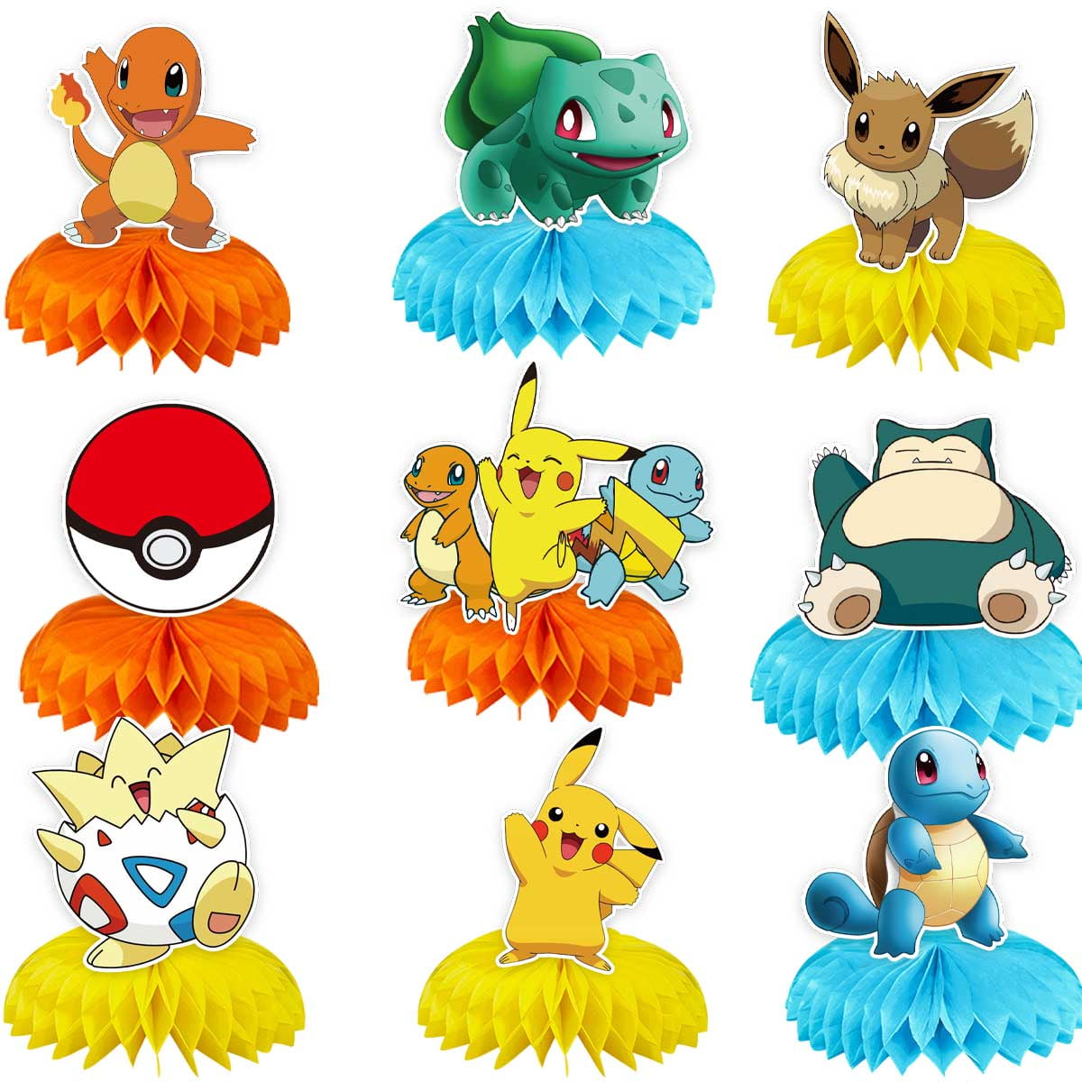 Pokemon Honeycomb Centerpieces Table Toppers Decorations for Birthday ...