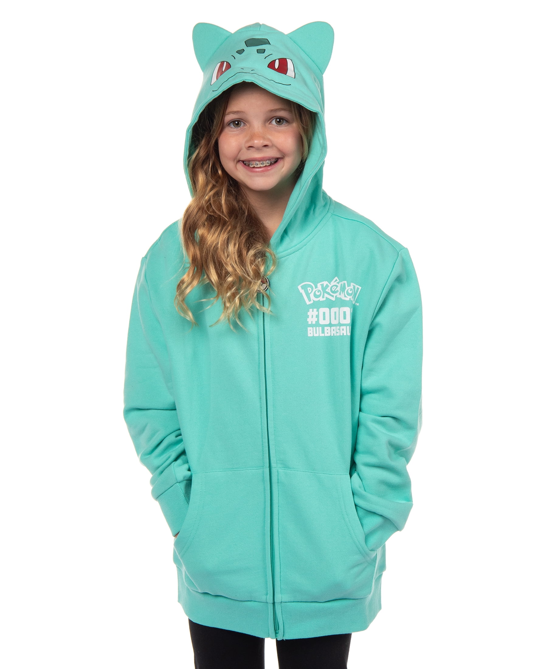 Pokemon Hoodie Kids' Gen 01 Zip-Up 3-D Character Costume Hoodie ...