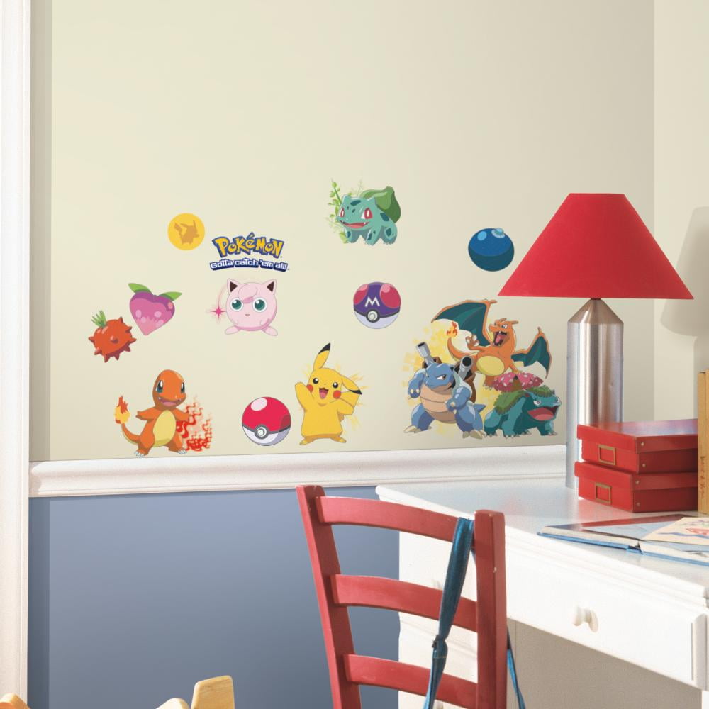 Pokemon Iconic 24 Wall Decals Room Decorations Pikachu Pokeball Kids ...